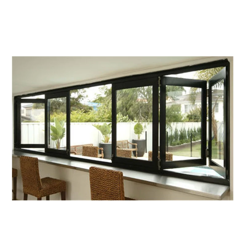 Volledig Open Glazen Venster Panoramisch Aluminium Vouwen Venster ...