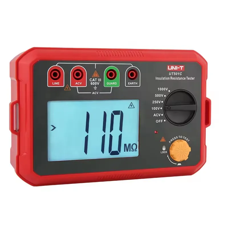 UNI-T UT501C Insulation Resistance Tester 1000V, 5.0G Digital Megrohm ...