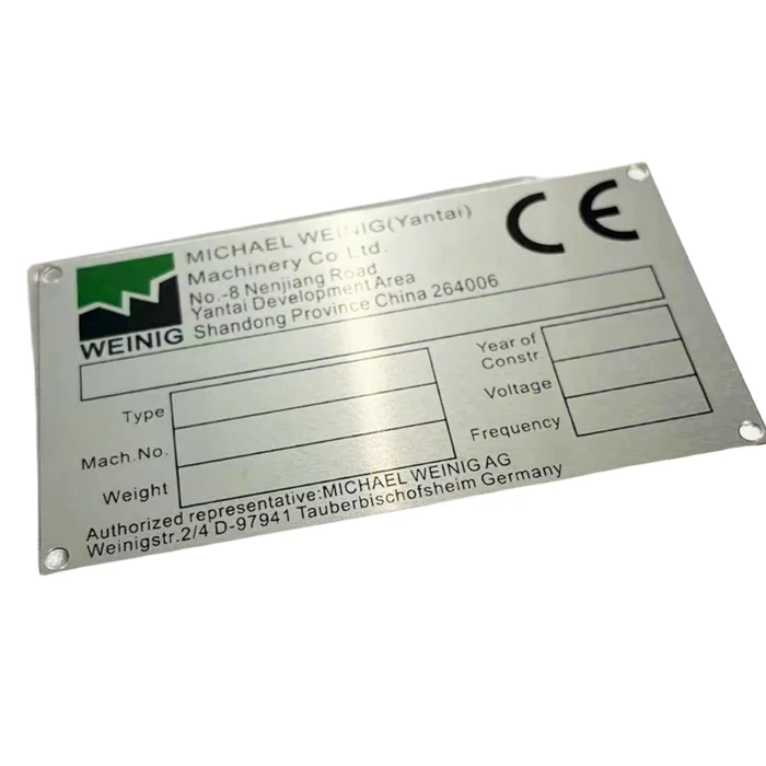Custom Anodised Aluminum Machine Nameplate Metal Photo Printing ...