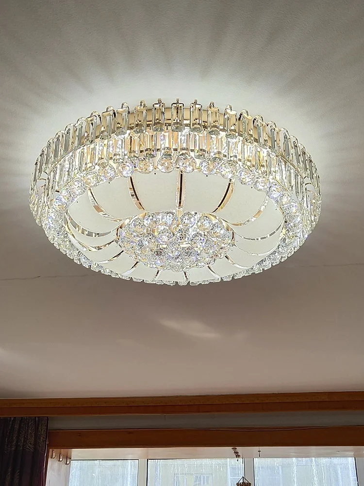 Modern round Indoor Ceiling Lamp with Stainless Steel Base LED Light ...