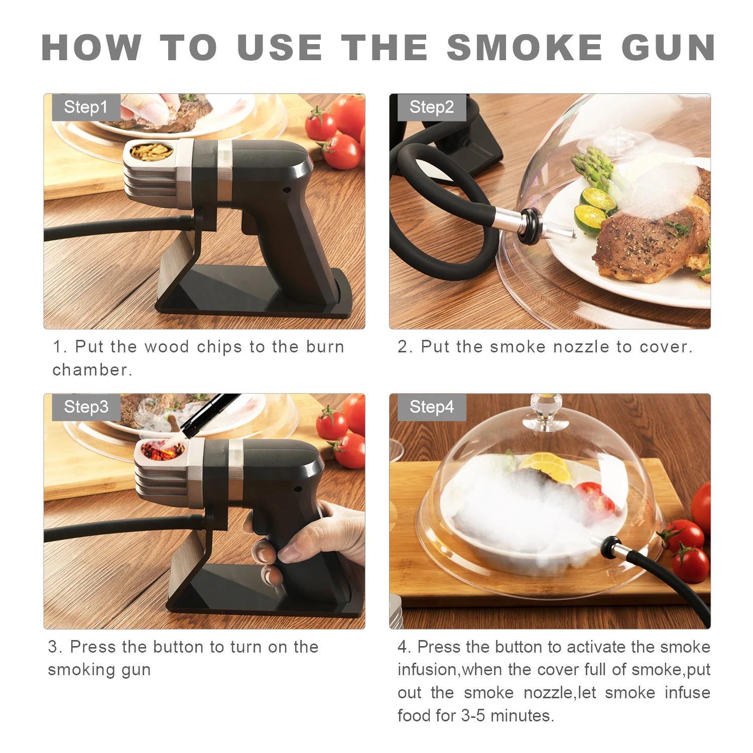 Portable Handheld Food Smoke Infuser Bbq/cocktail Smoking Gun - YUMYTH ...