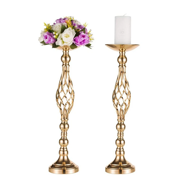 Gold Geometric Wedding Centerpieces Table Flower Metal Vase Stands ...