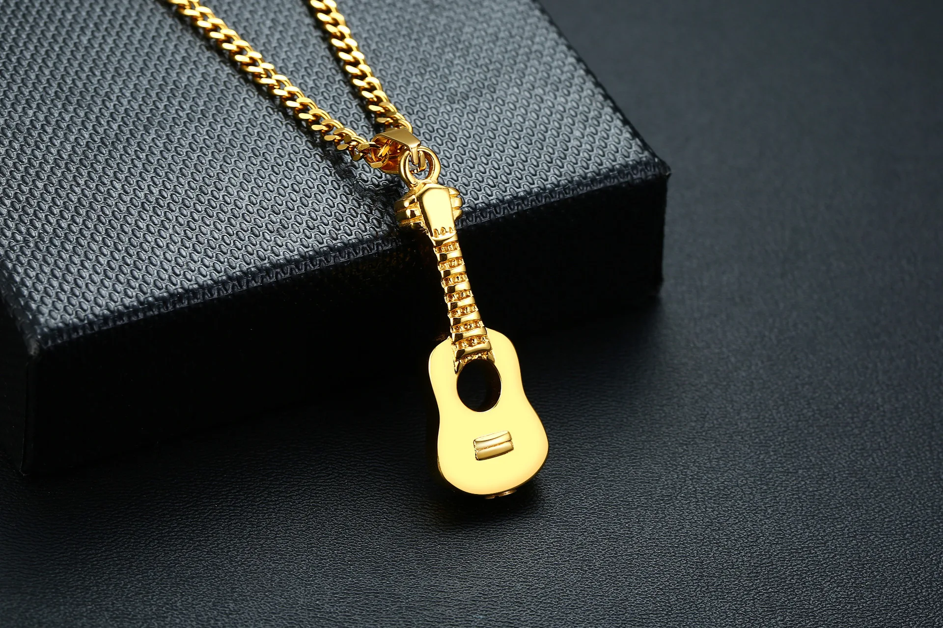 Wholesale Stainless Steel Can Open Urn Pendant Trendy Guitar Necklace ...