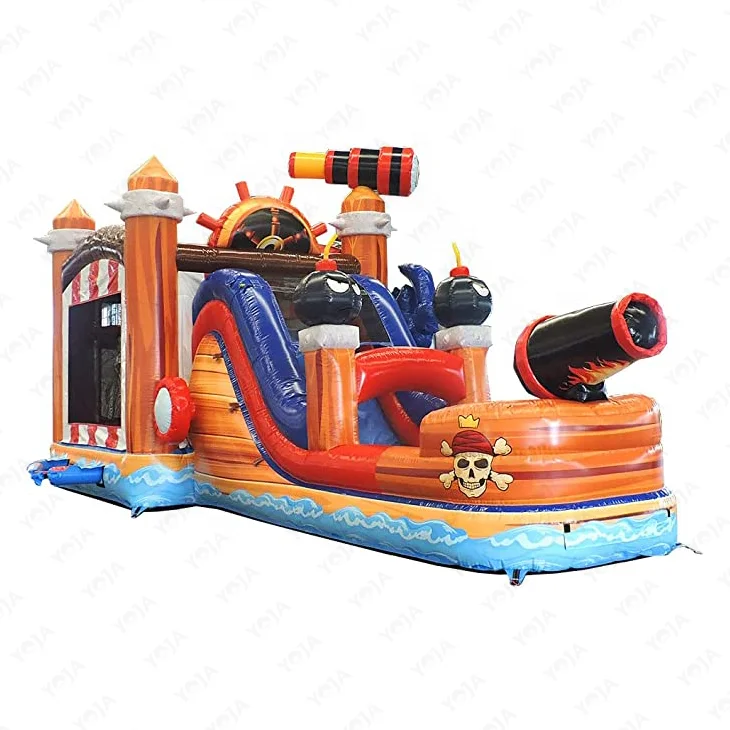 Mega Pirate Ship Inflatable Water Slide & Bounce House Combo