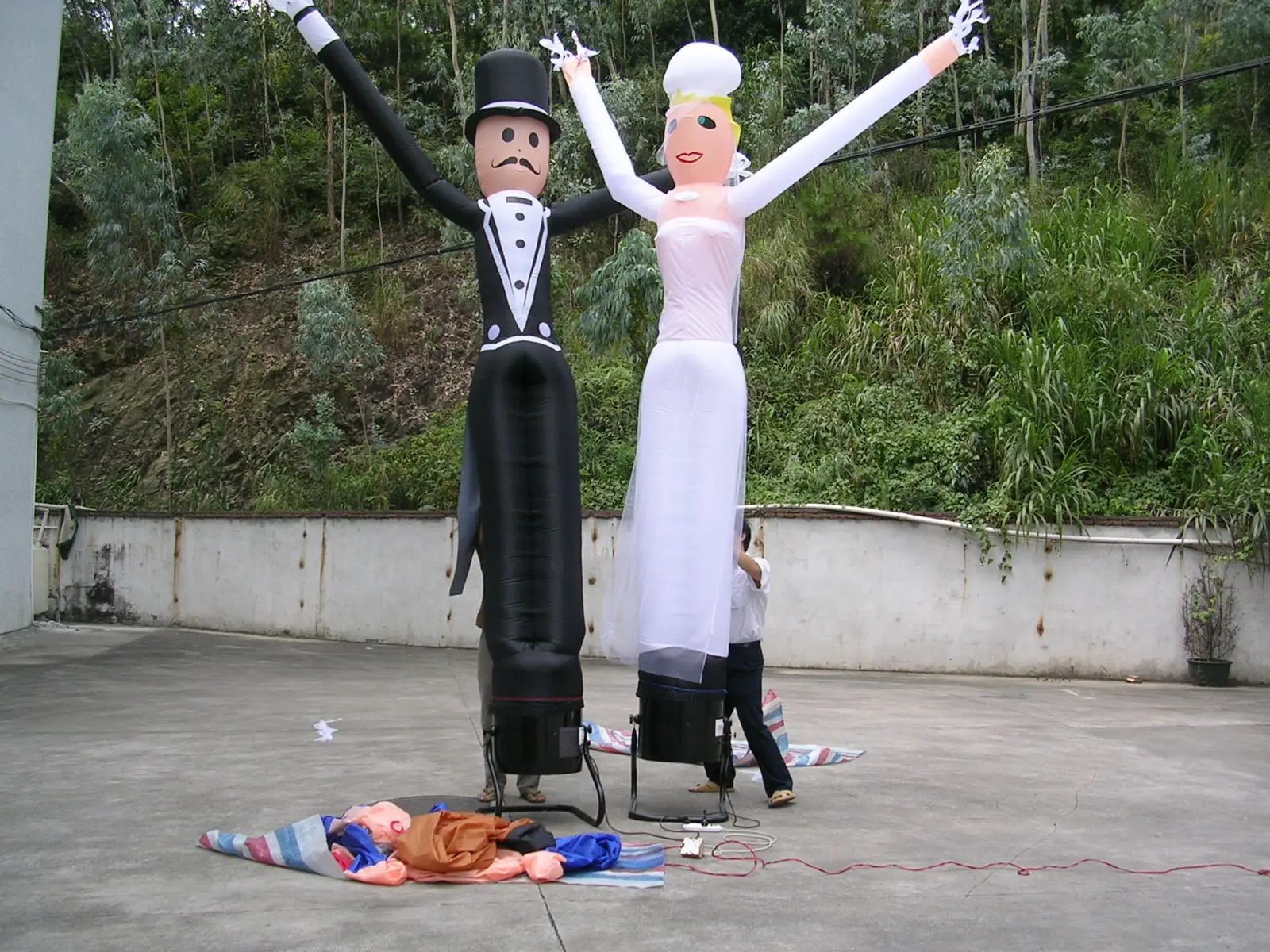 Advertising Married Couple Bride Groom Inflatable Sky Dancer for Wedding