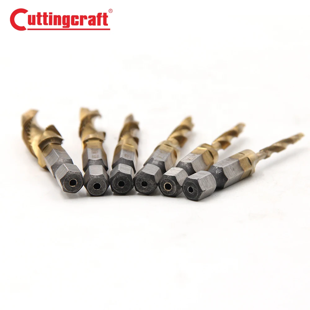 1/4" Hex Shank Metric Thread HSS M3-M10 Screw Tapping Bit Tool 6pcs ...