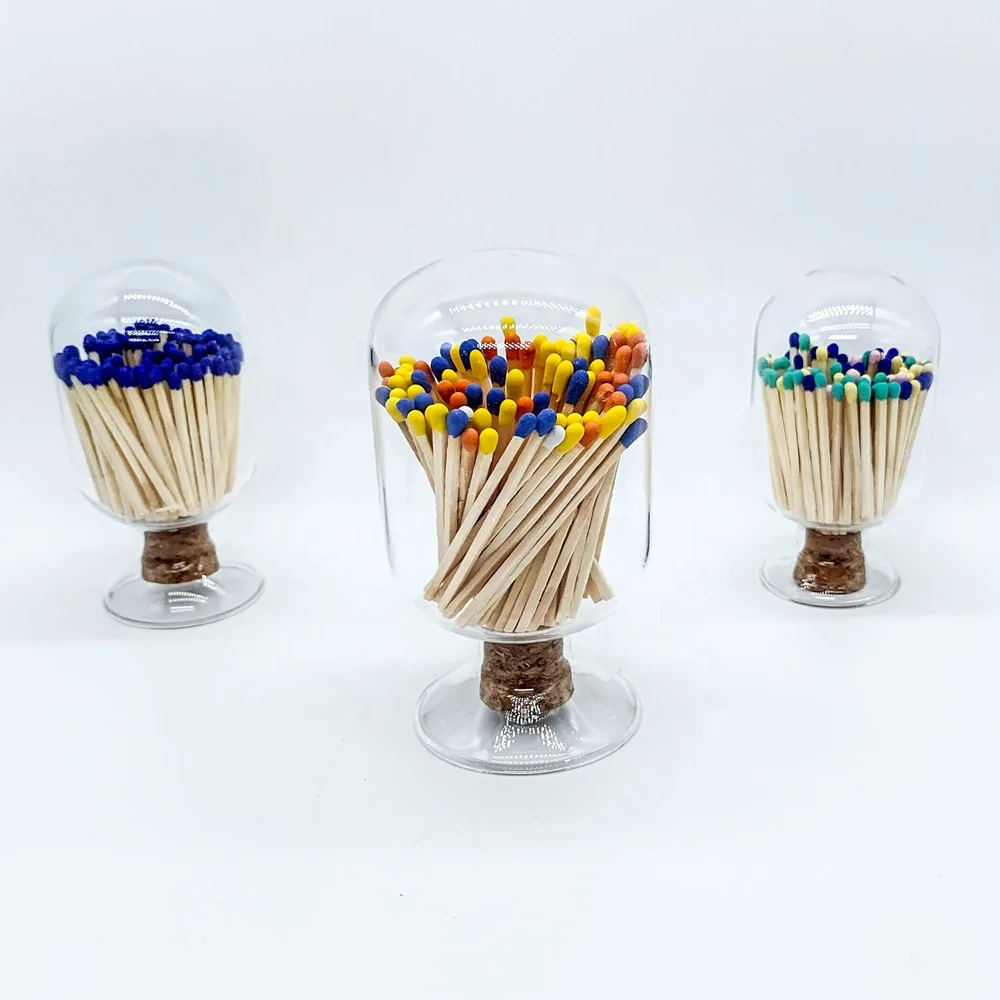 New Design Custom Size And Color Glass Match Cloche Match Sticks Glass ...