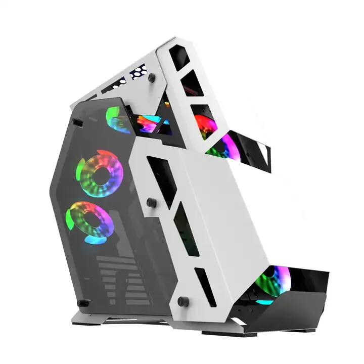 Atx Pc With Fan Colourful Plexiglass Horizontal Cooled Cpu Cabinet ...