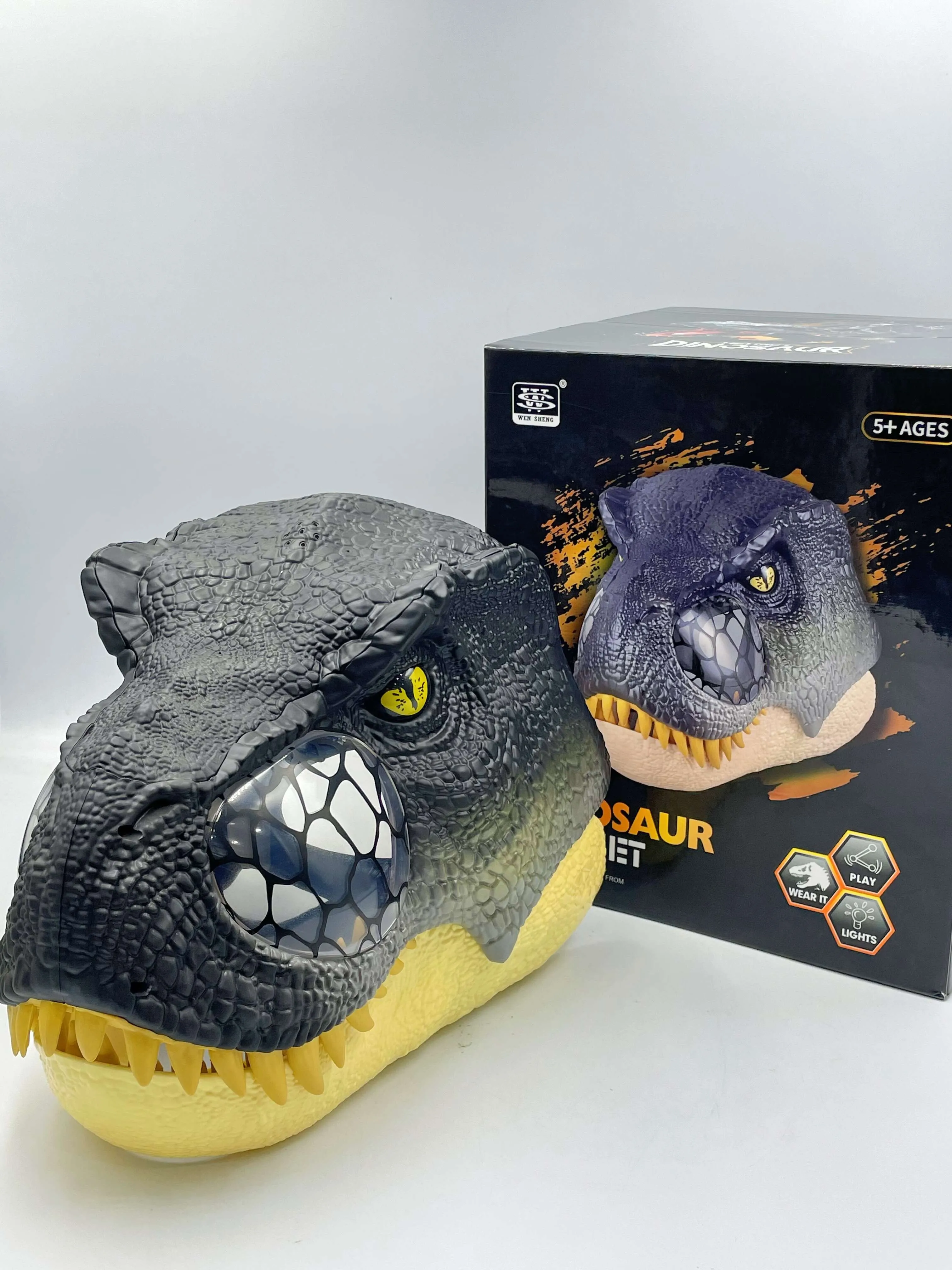 Realistic Dinosaur Mask With Open Mouth Horror Headdress Halloween ...