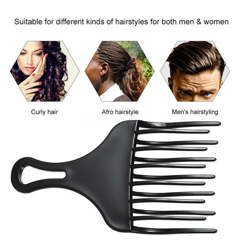 Salon Hairdressing Styling Tools Black Plastic Double Teeth Insert Wave ...
