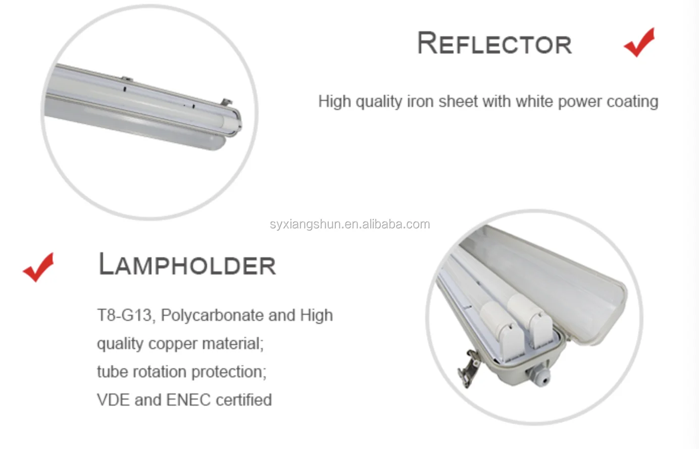 Single Tube Tri-proof LED Tube Outdoor 2x36w IP65 Waterproof Lighting ...