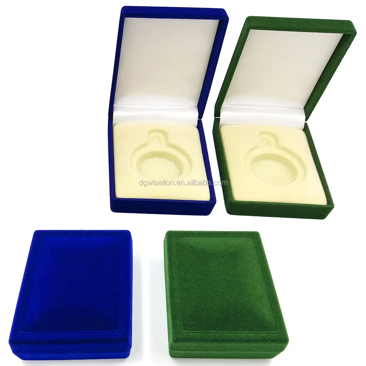 Luxury Flocked Velvet Jewelry Medal Coin Trinket Box