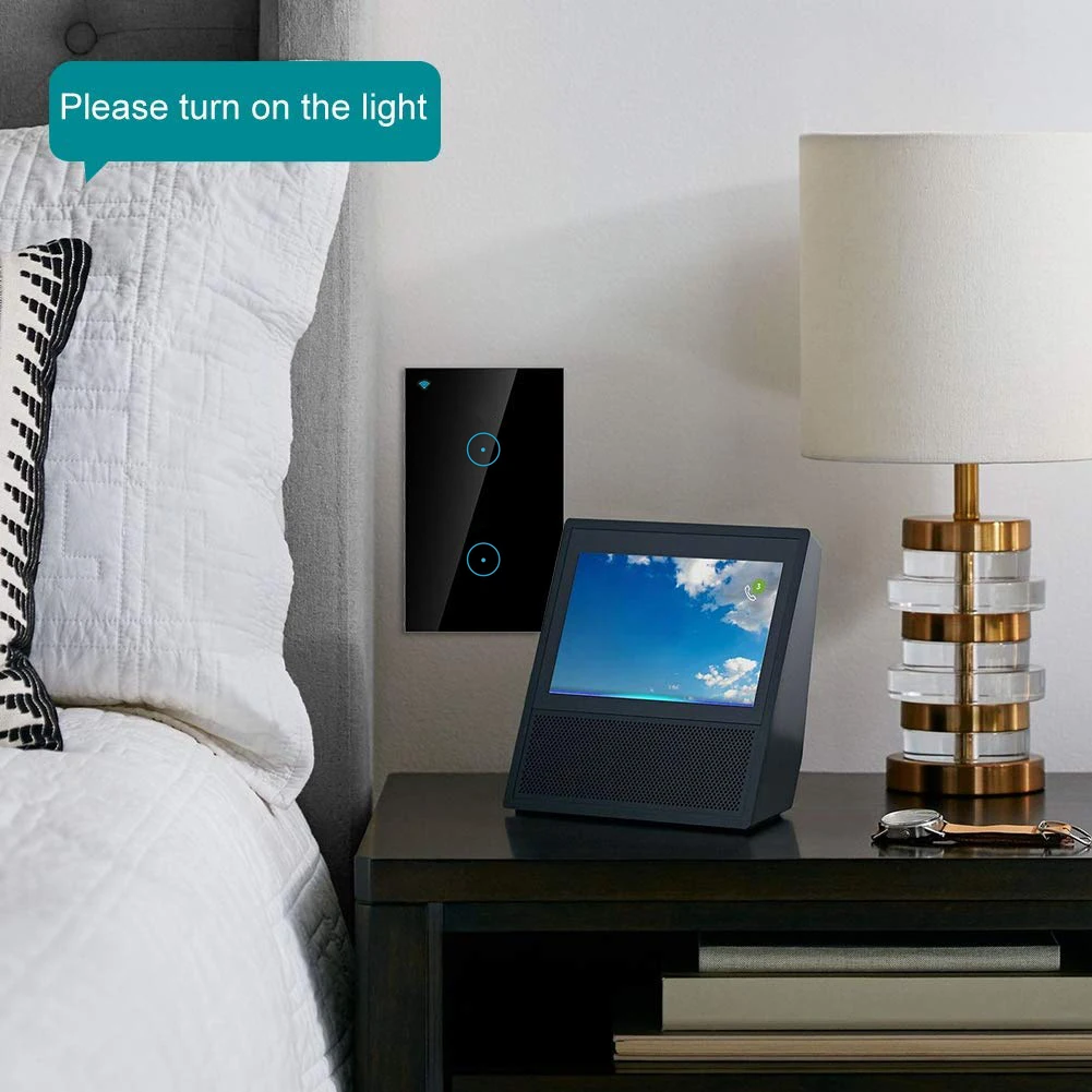 Tuya Smart Wifi Light Switch/Touch Wall Switch Work With Alexa Google ...