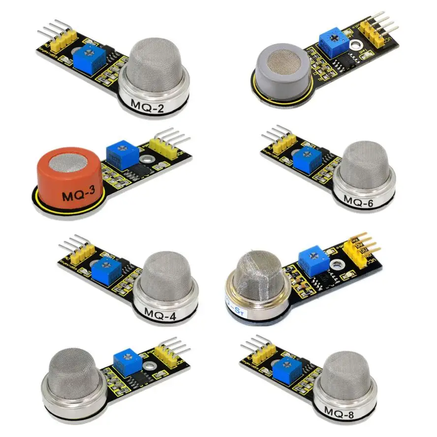 Keyestudio Mq-2 Mq-3 Mq-4 Mq-5 Mq-6 Mq-7 Mq-8 Mq-135 Analog Gas Sensor ...