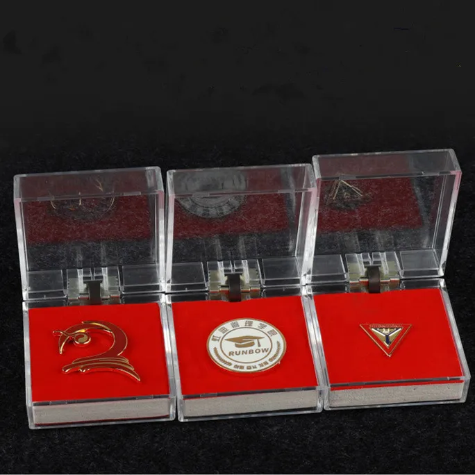 Clear Plastic Badge Cufflink Display Case Lapel Pin Box - Buy ...