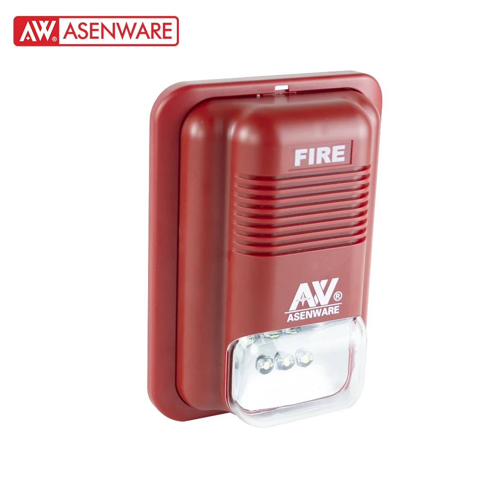 Asenware Horn Strobe Fire Alarm Siren 12v 24v Fire Strobe Sounder For Building - Buy Wireless ...