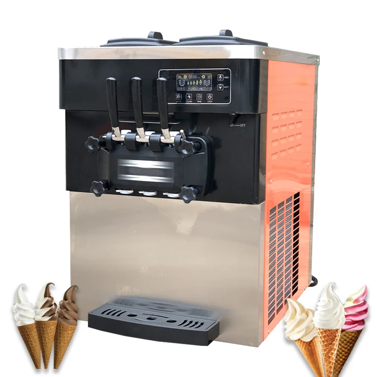 Automatic Table Top Soft Ice Cream Maker Freezer Machine Ice Cream ...