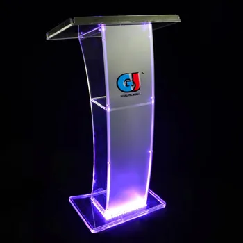 Clear Acrylic Podium,Plexiglass Podium With Led Light Furniture For ...