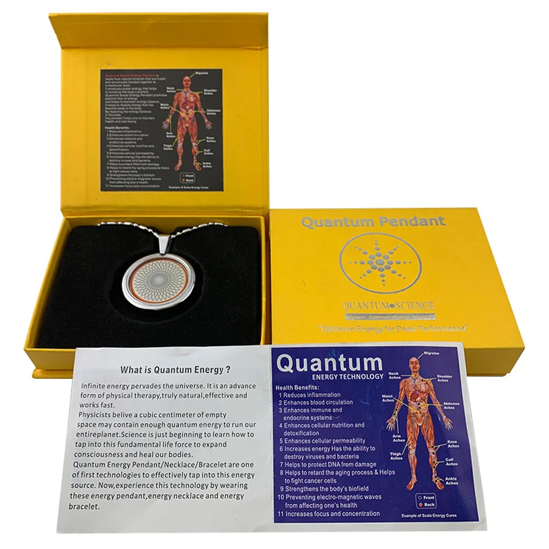 Personality Stainless Steel Chi Pendant 3 Plated Religious Quantum Energy Necklace Pendant ...