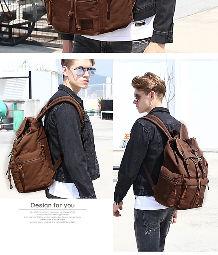 Aosheng Custom Retro Vintage Style Back Pack Rucksack