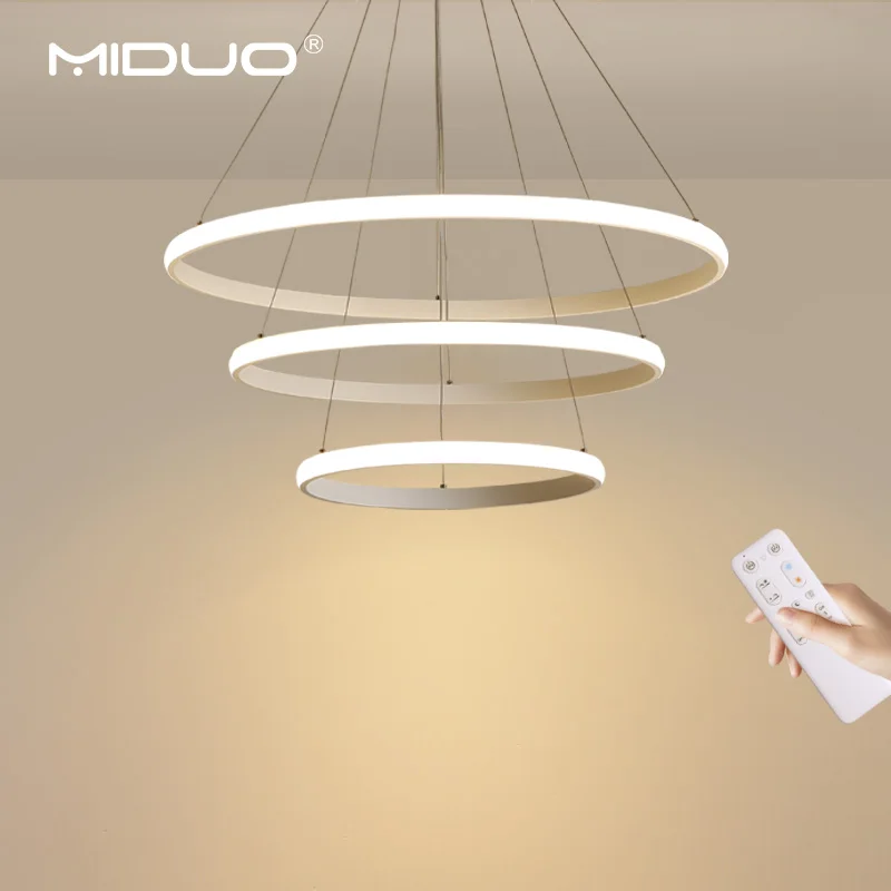Round Circle Pedant Lamp Modern Ring Hanging Light Bedroom Living Room ...