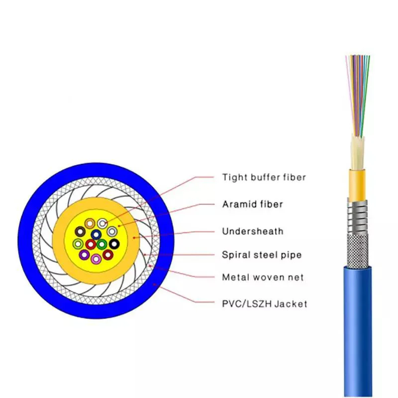 Indoor Armoured Cable - 12 Core Single Mode GJSFJV PVC LSZH Jacket