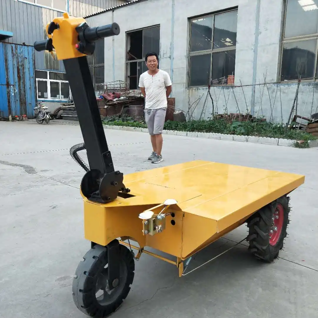 PJ Hot Sale Electric Hand Push Flatbed Cart Three Wheels Handling Brick ...