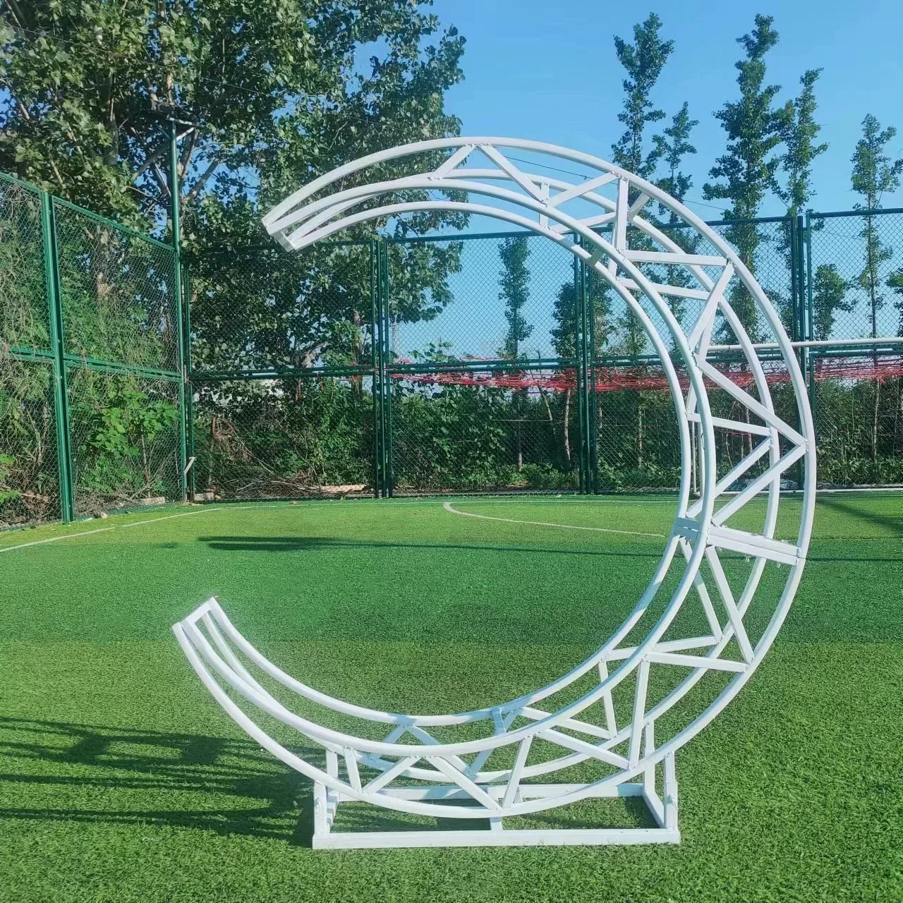 Moon Shape Backdrop Wedding Flower Metal Round Circle Arch For Event ...