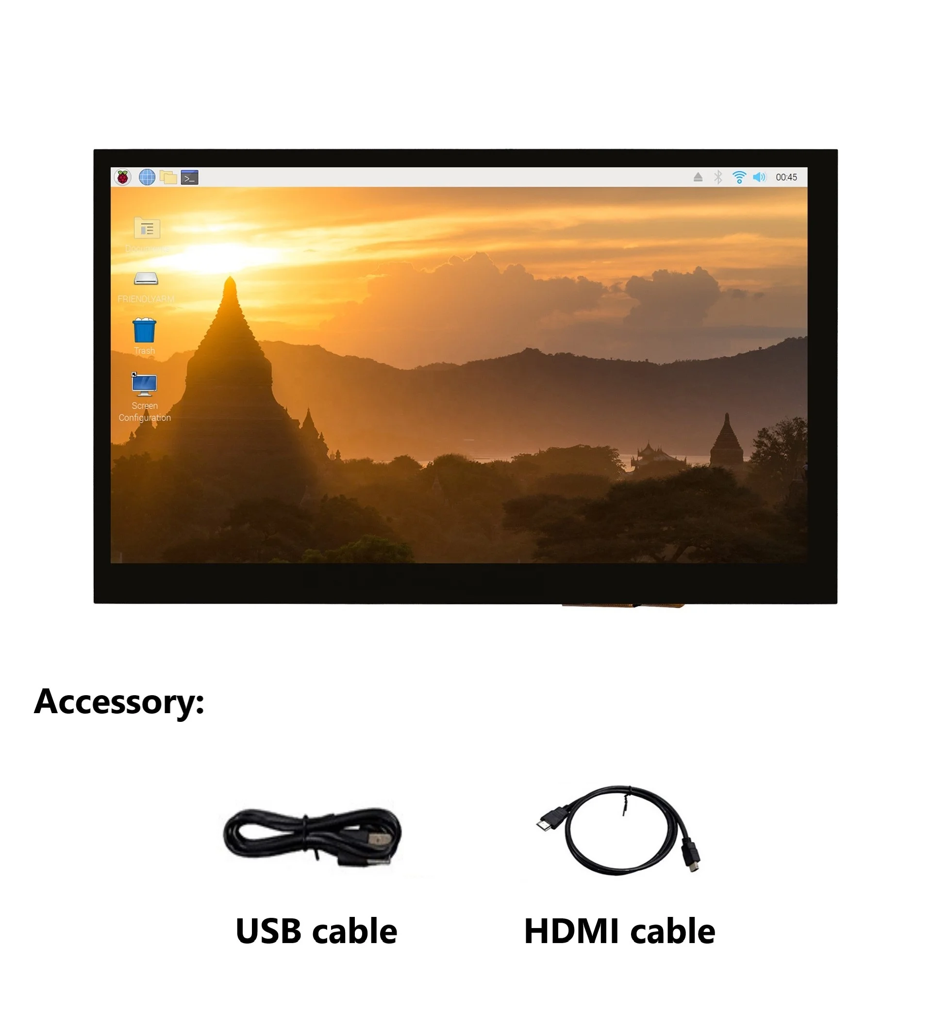 Raspberry Pi 4 Touch Screen Display 10.1 Inch 1024x600 Capacitive Touch ...