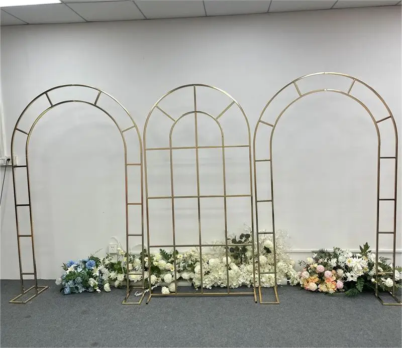 Wedding Decoration Arch Luxury Gold Metal Wedding Arch Backdrops Flower ...