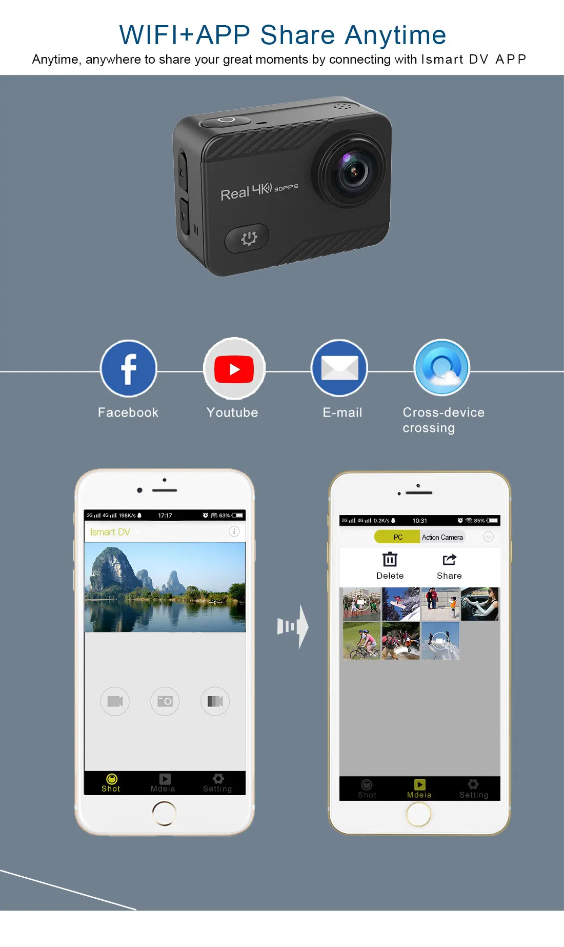 Icatch V35AX S561TR-1 20MP 2.0英寸屏幕30m防水WIFI 4k运动数码相机| Alibaba.com