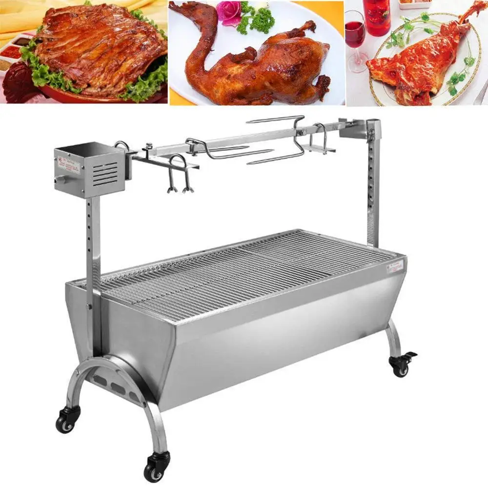 Barbecue Grill Outdoor Camping With Wind Deflector Pig Lamb Stainless ...