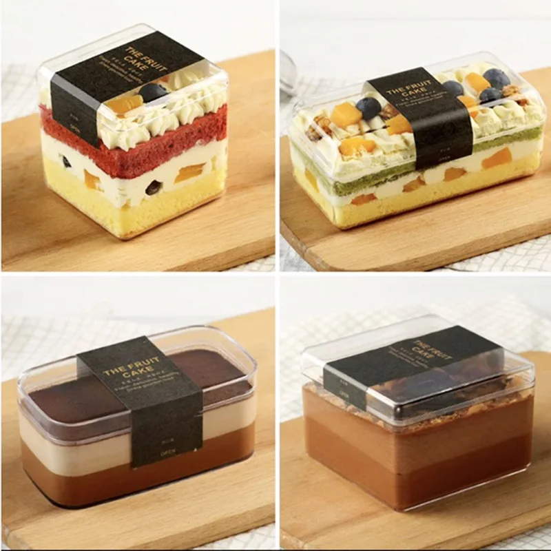 Acrylic Tiramisu Storage Transparent Square Container Acrylic Pastry ...