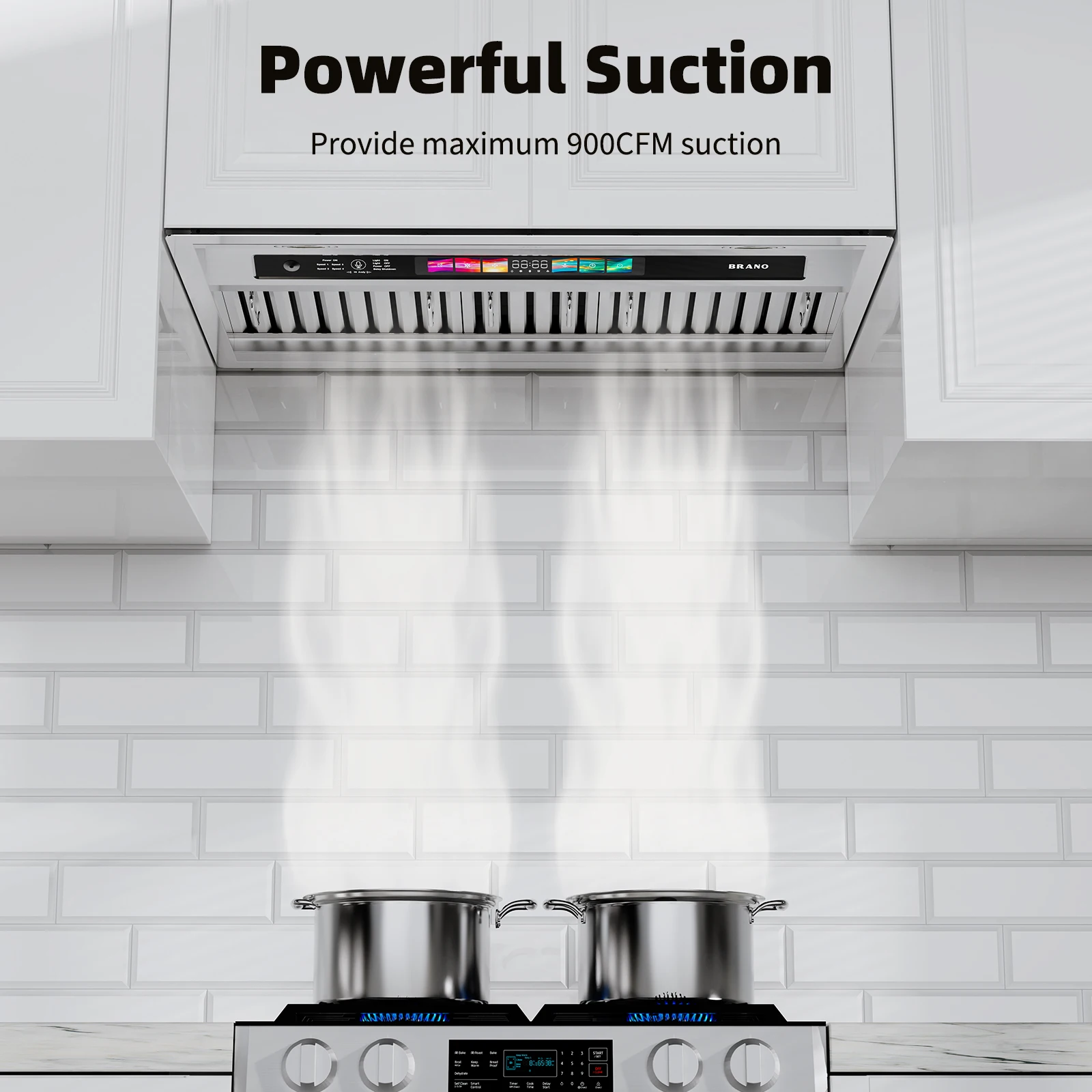 USA Stock Embedded Range Hood Voice/gesture/touch Memory Mode Range ...
