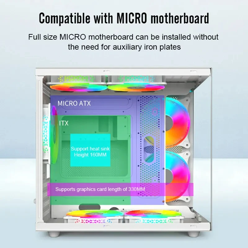 Gaming Pc Case Tower Computer Housing For Gamers With Hdd*2+ssd*2 Or ...