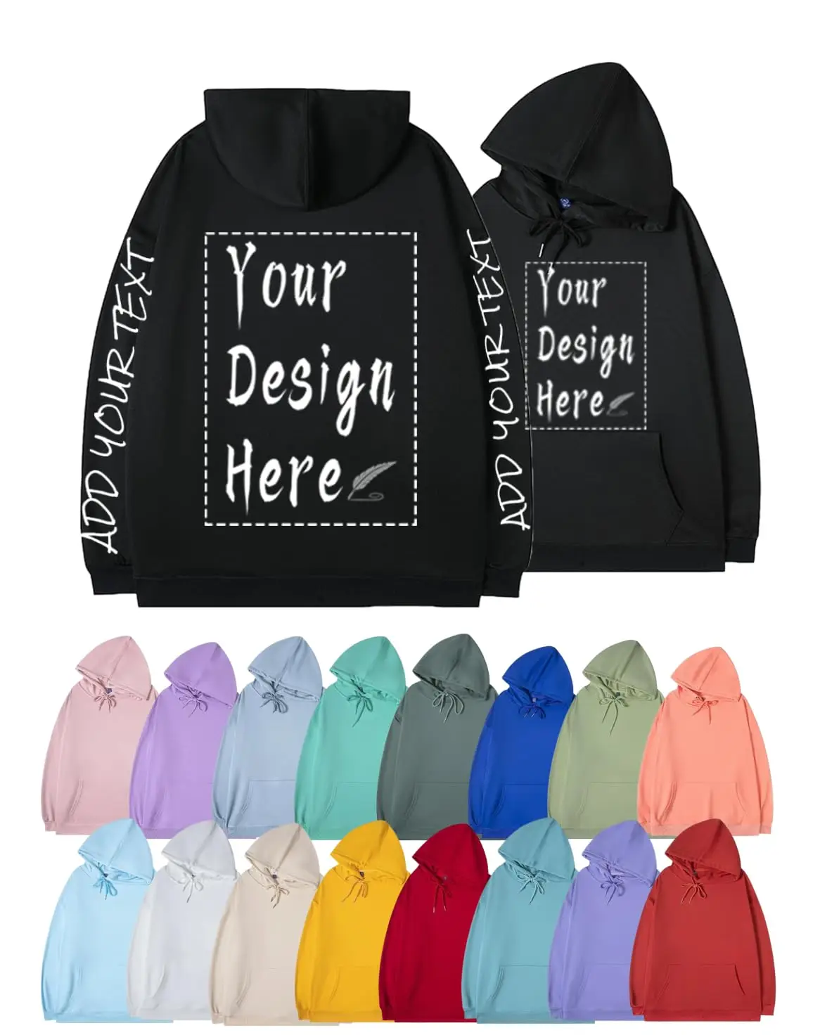 Shop Our Hoodies Custom Logo Text Design Men's & Women's