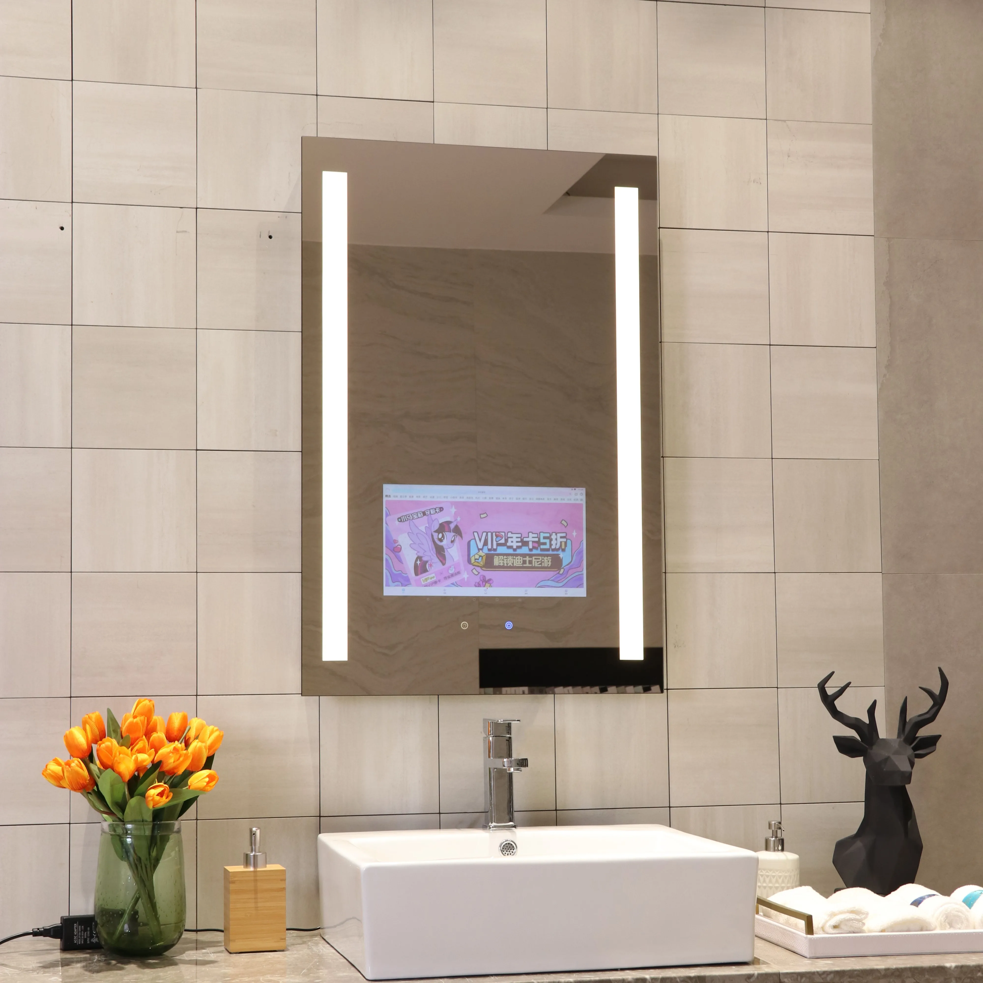 Full Function Waterproof Natural Warm Color Lighted Touch Screen Decor ...