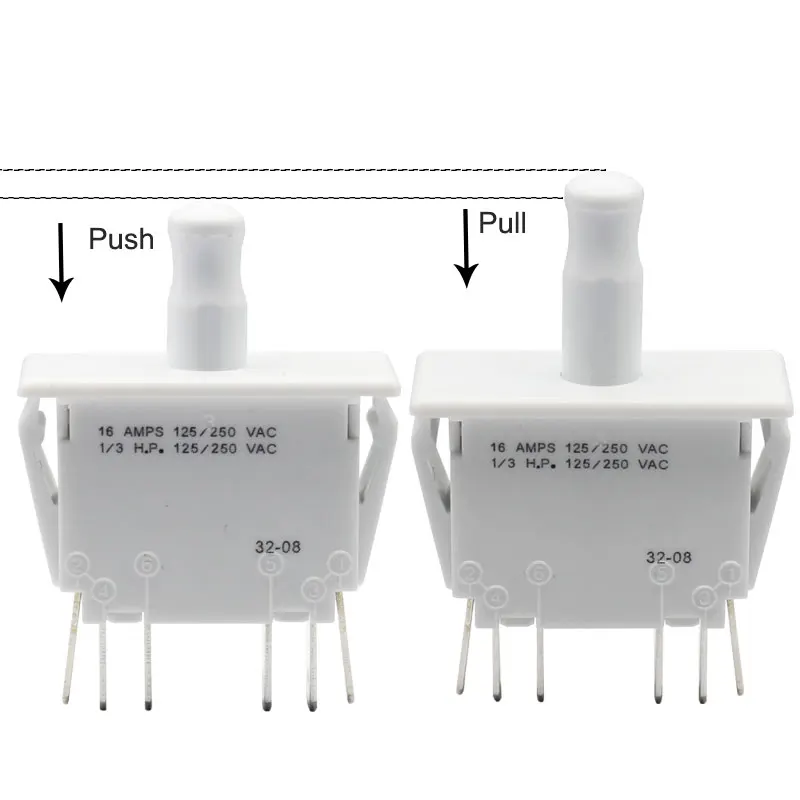 Push-pull 6 Pin Interlock Double Way Door Closing Switch Double Pole ...