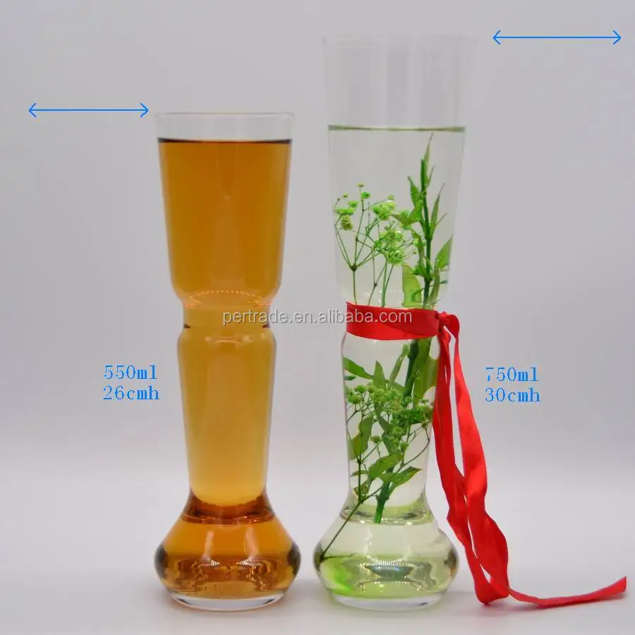 Customized New Fashion 550ml Long Yard Glass Beer Glass