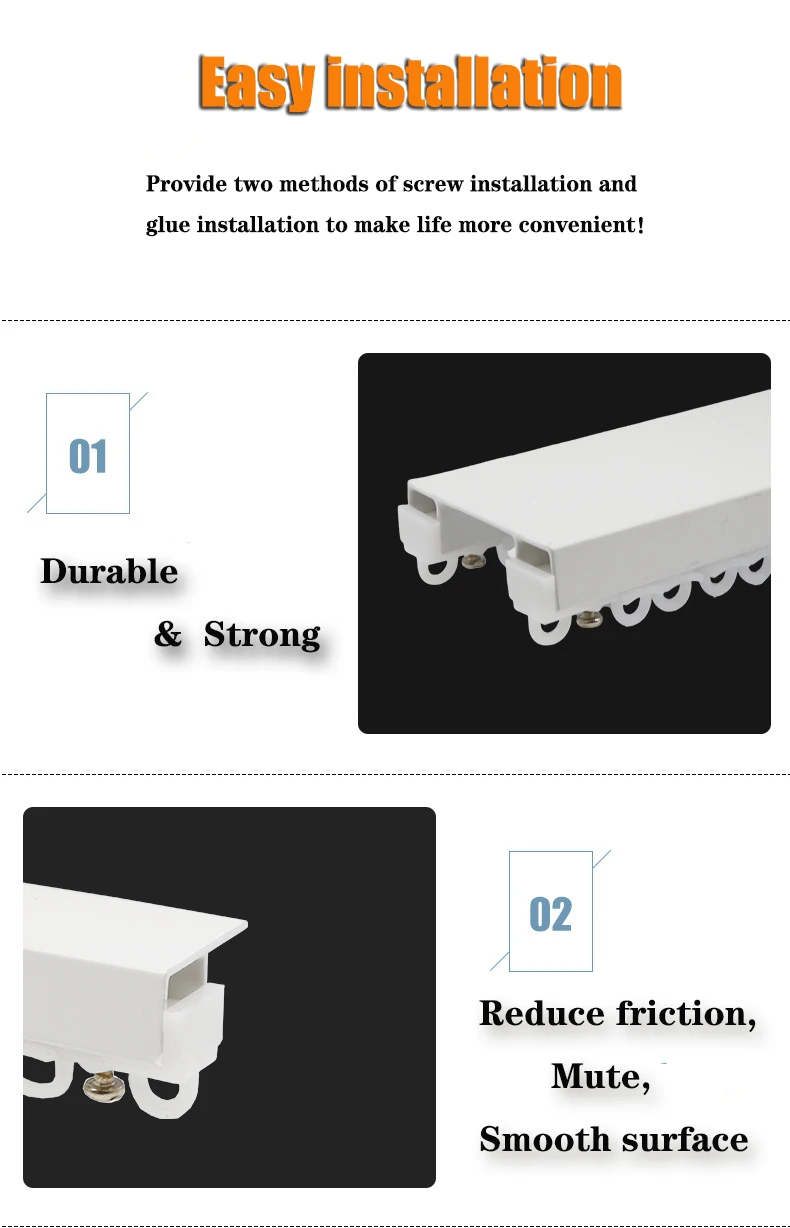 Low Profile Aluminum Curtain Track - Flexible & Stylish