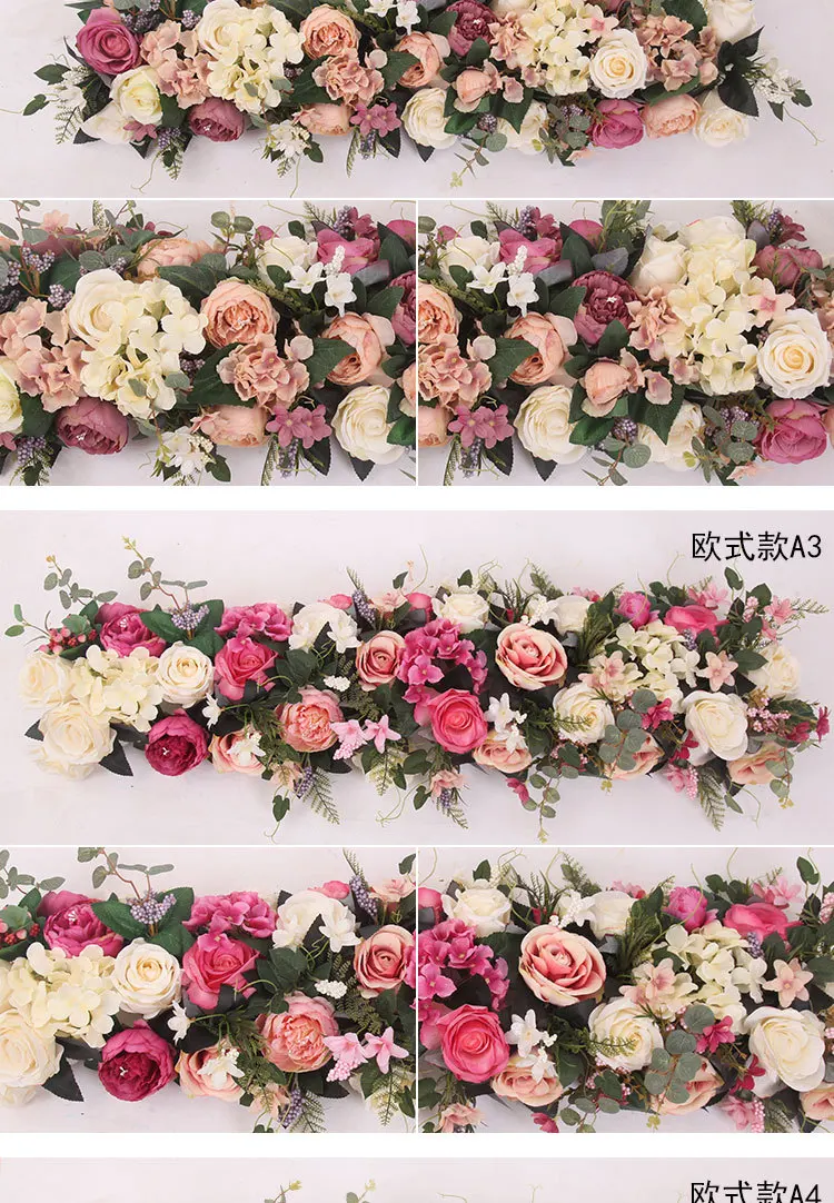 A-443 Customized Wedding Floral Aisle Arch Silk Artificial Flower Table ...