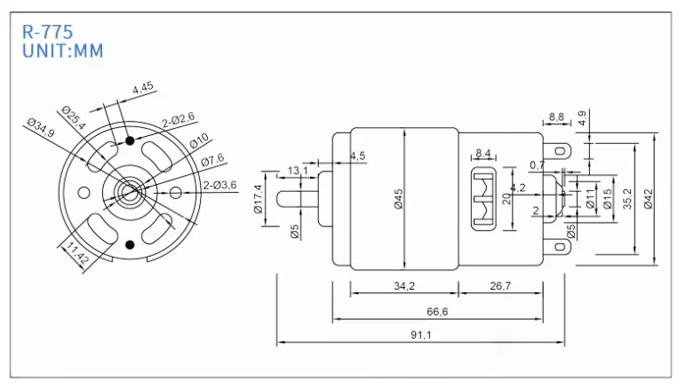 High Power Rs775 Ball Bearing Electric DC Motor - Waterproof & Efficient