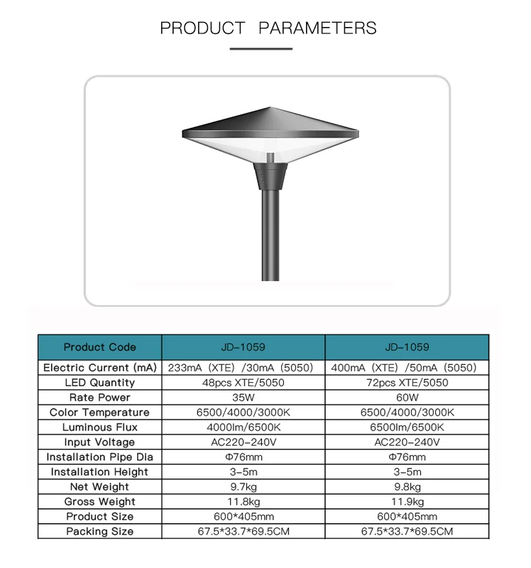 Modern Pathway Landscape Post Top Street Lamp 35watt Led Garden Light ...