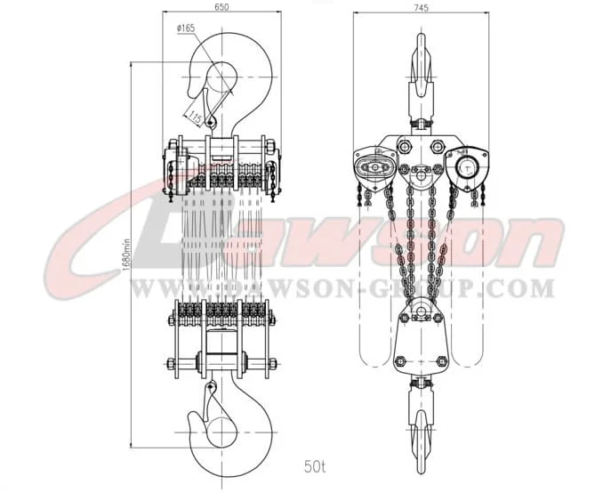 50 Ton - 50t - 50000kg Chain Block For Construction Site - Buy 10 Ton ...