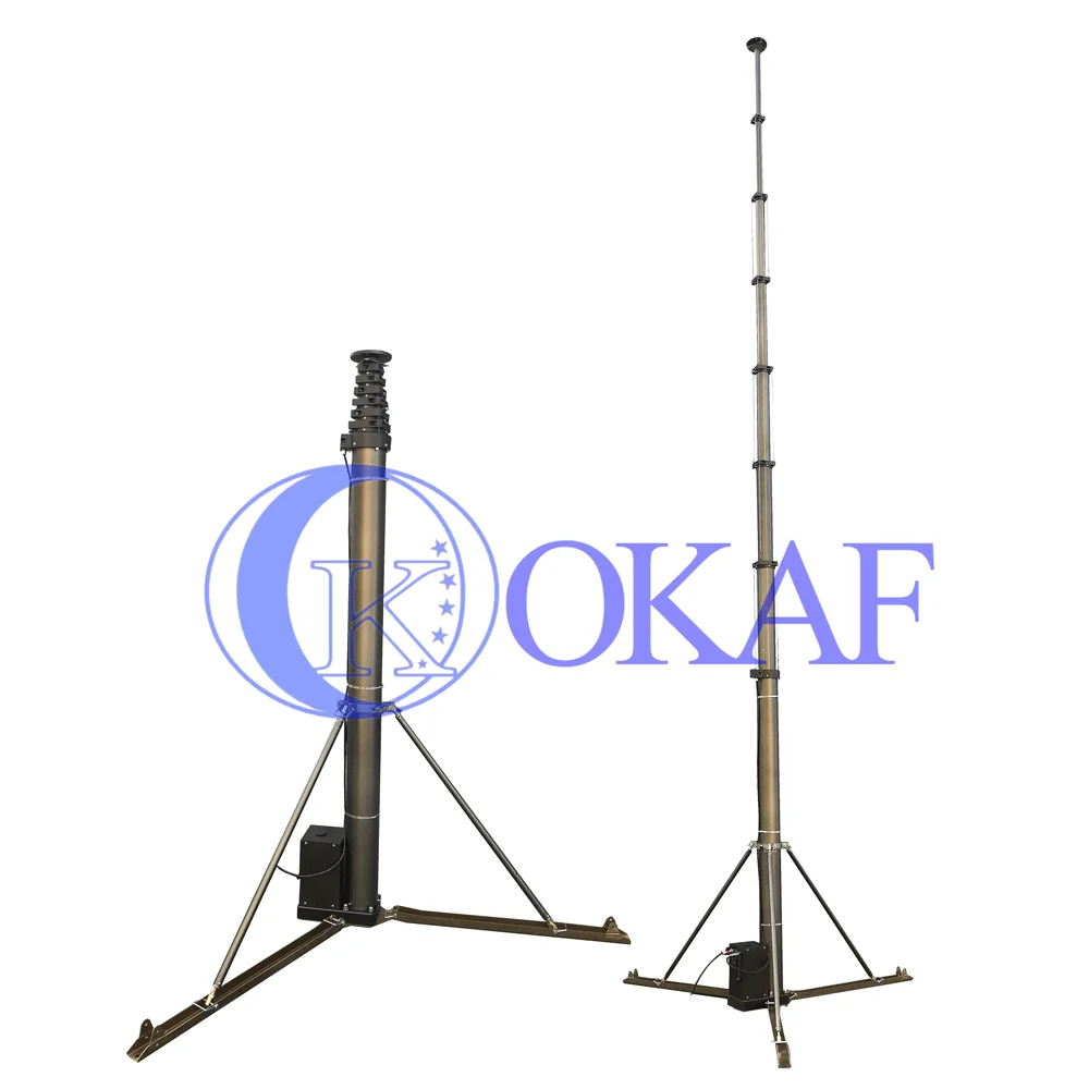 12m 40ft Cctv Camera Aluminum Mast Communication Tower Pole Electric ...