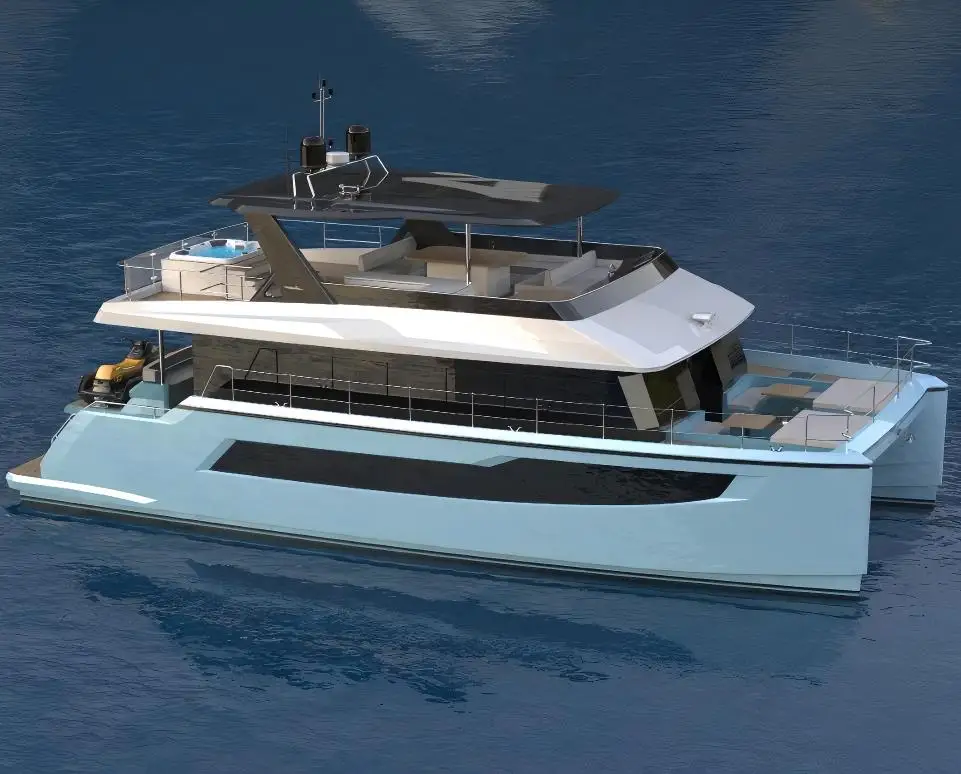 Luxury 55ft Commercial Catamaran Fiberglass Yacht Inboard Engine ...