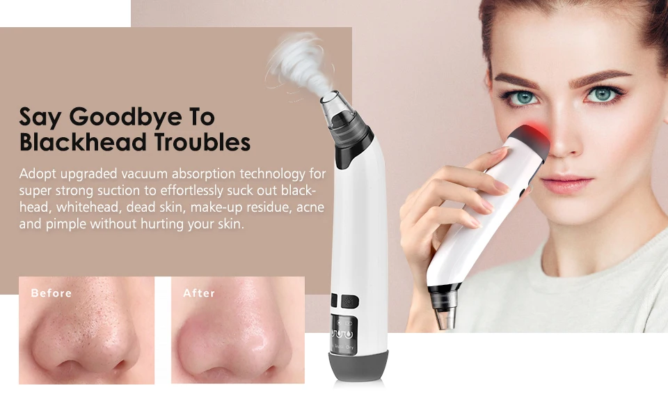Rechargeable Black Head Removal Device Vacuum Suction Nose Pore Cleaner ...