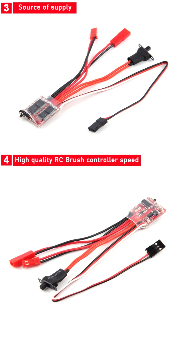 Durable RC 20A/30A Brush Motor Speed Controller Combo for RC Cars