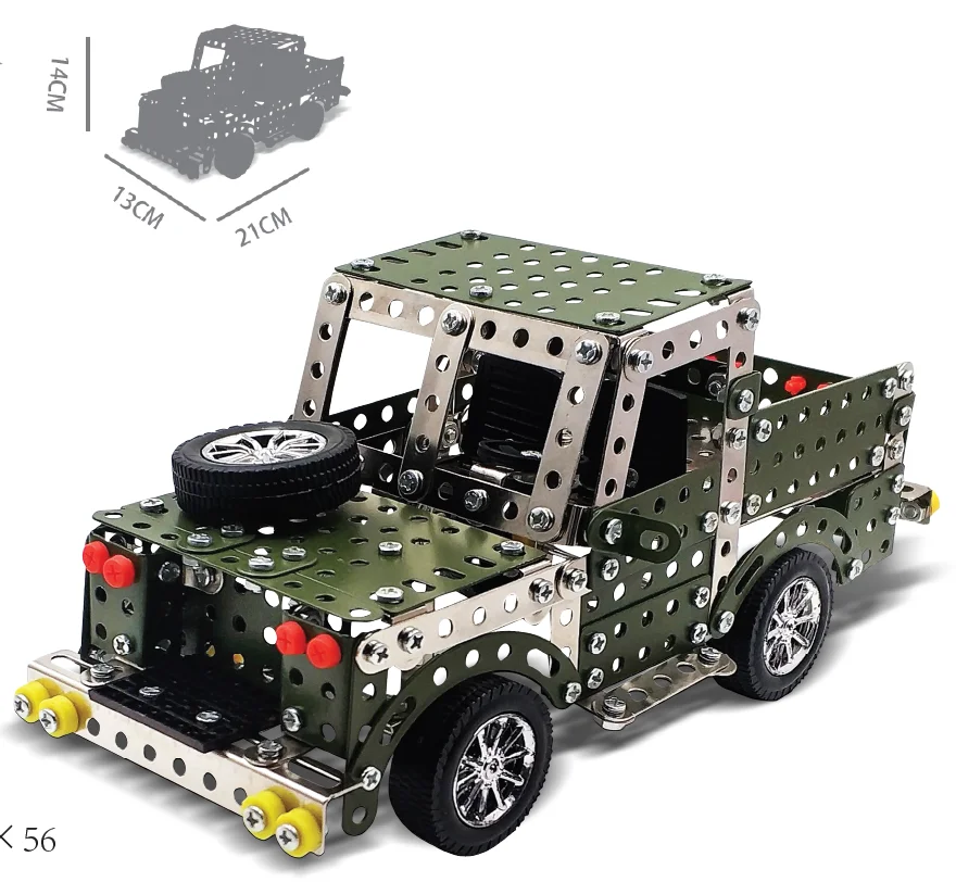 Hy05154 Metal Building Block Toys Army Car Diecast Car Model Alloy Army ...