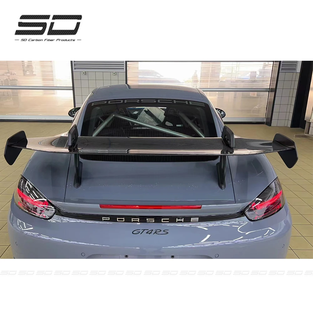 Gt4rs Style Real Dry Carbon Rear Spoiler For Porsche 718 /gt4rs Rear ...